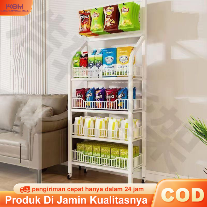 Rak Chiki Serbaguna Rak Gawang Sembako 4 Dan 5 Susun Rak Snack Rak Toko ...