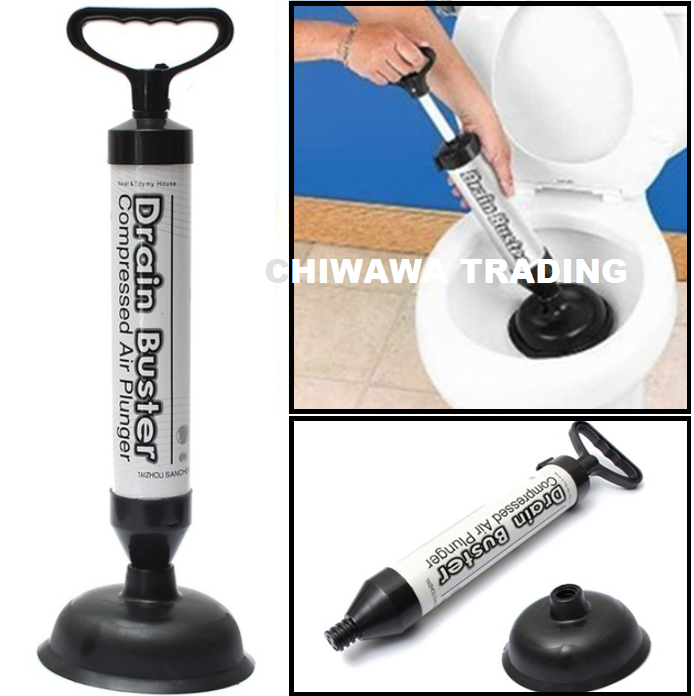 【READY STOCK】High Pressure Drain Buster Toilet Plug Sink Plunger Tool ...