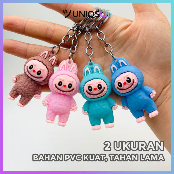 Labubu Keychain Gantungan Kunci Labubu Mini Ganci Lucu The Monster Labu ...