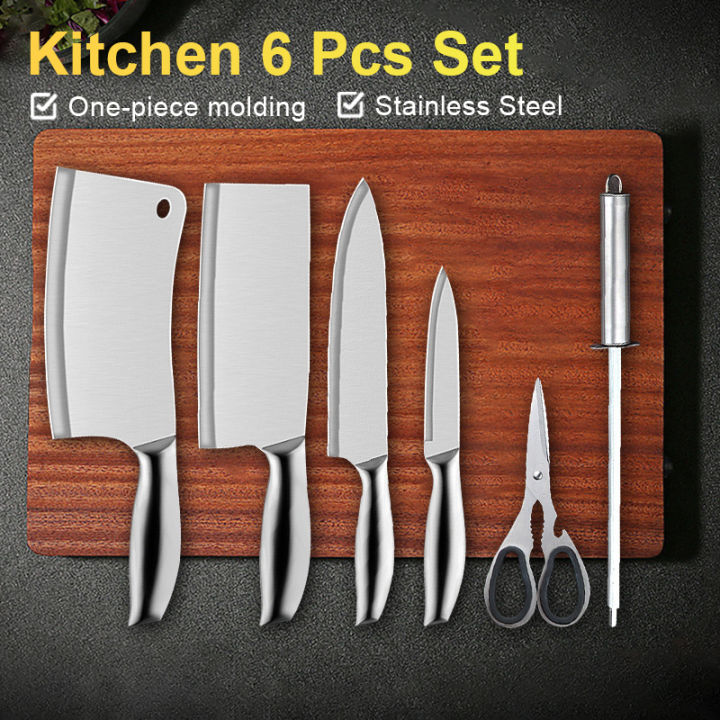 High Quality Stainless Steel Multifunction Kitchen Knife Sets 6-Piece ...