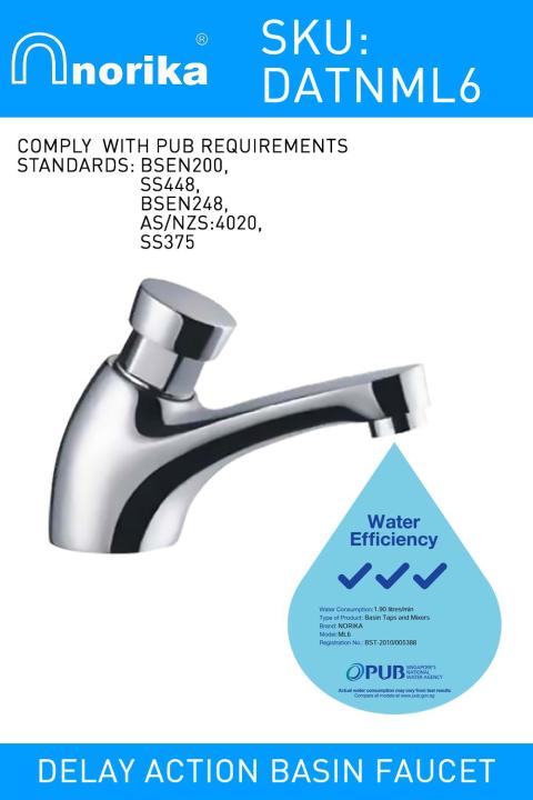 "NORIKA®" Bathroom Water Saving Pressmatic Self-Closing Time Delay ...