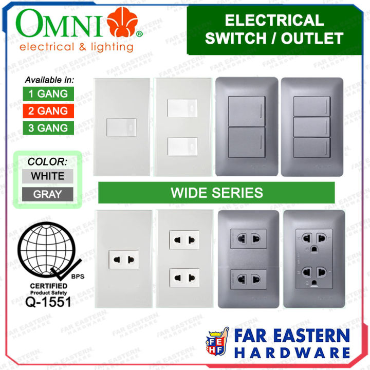 OMNI Electrical Switch | Universal Outlet Socket | Aircon Tandem White ...