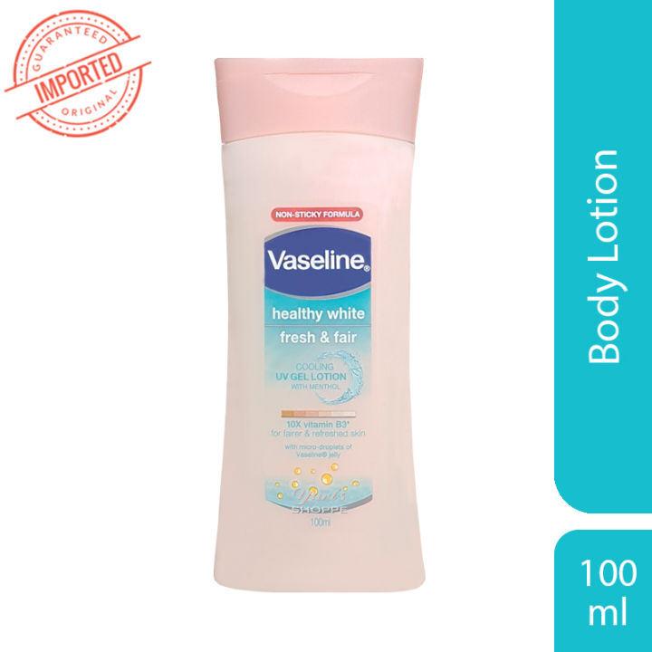 IMPORTED Vaseline Healthy White Fresh & Fair Cooling UV Gel Lotion with ...