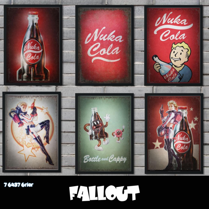 Popular Game Fallout Props Nuka Cola Retro Style Family Wall Children's ...
