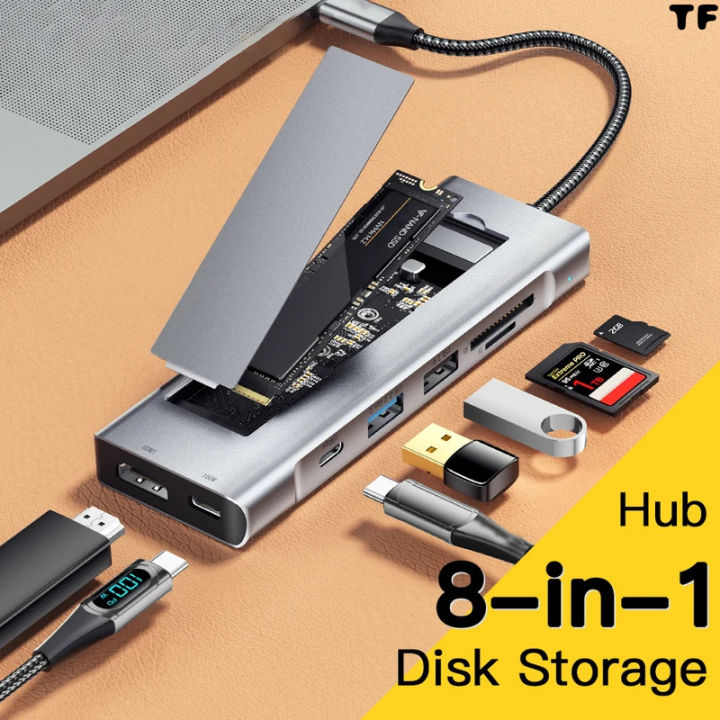 New Product 8-IN-1 USB HUB With Disk Storage Function PD100W USB C To ...
