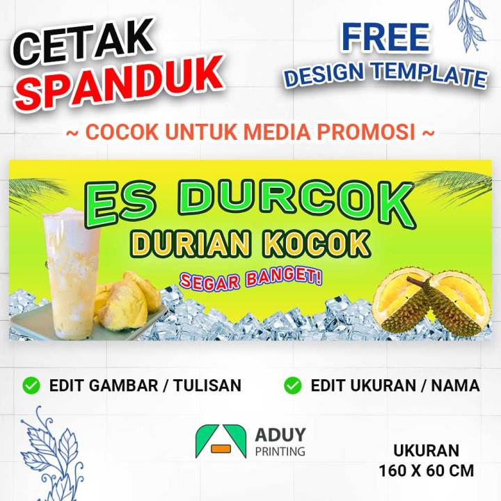 Spanduk Banner Durian Kocok Ukuran 160x60 Minuman Kekinian Bisa Kustom ...