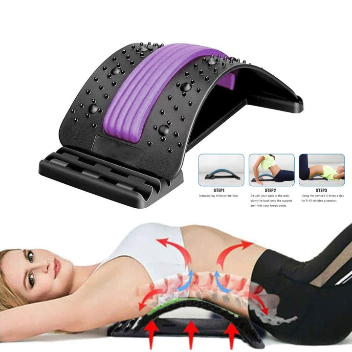 Multi-Level Back Massager Stretching Device Lumbar Back Support For ...