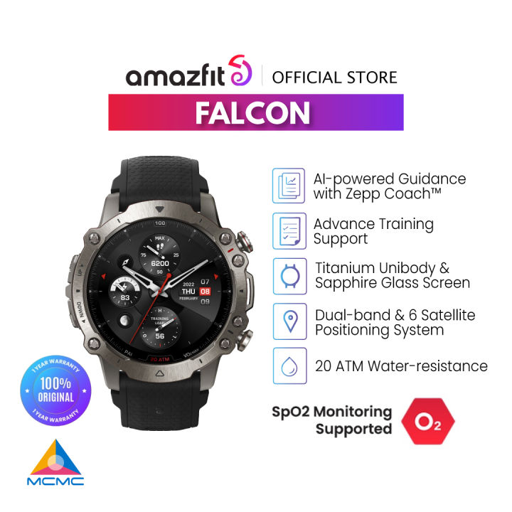 Amazfit Falcon 49mm Military Smart Watch for Men with 1.28" Amoled ...