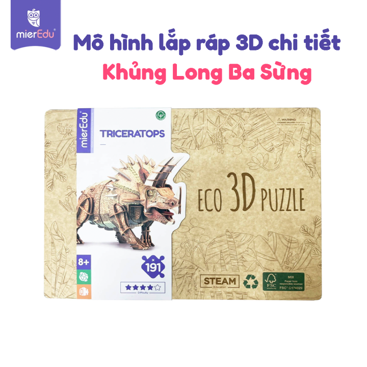Mô hình lắp ráp 3D chi tiết, cử động được Khủng Long Ba Sừng (ME4242E) | Lazada.vn