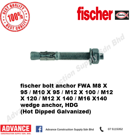FISCHER bolt anchor FWA M8 X 95 / M10 X 95 / M12 X 100 / M12 X 120 ...