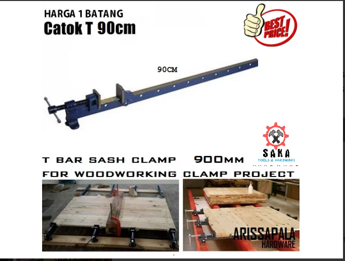 Klem T Bar Clamp 90cm Catok TBar Alat Pres Klem Papan Kayu Panjang ...