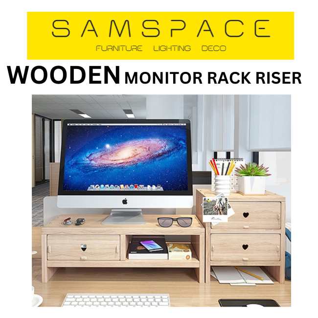 Computer Riser Monitor Screen Increase Shelf Base Desktop Keyboard Rack ...