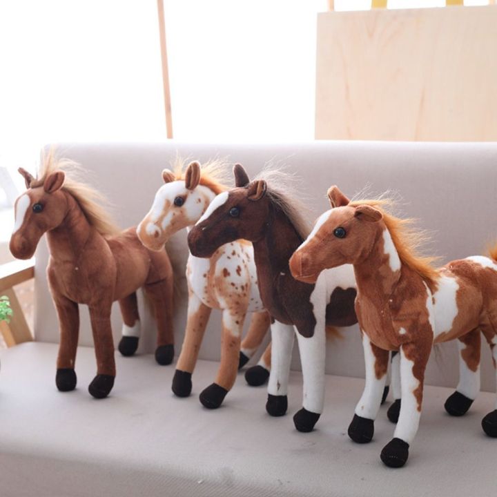 QBHDIA Plush Simulation Horse Plush Toys Simulation Horse Stuffed ...
