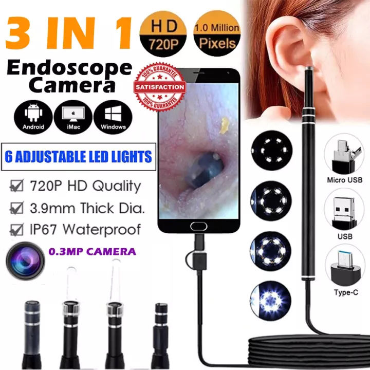 Earpick In Ear Cleaning Endoscope Spoon Mini Camera Ear Picker Ear Wax ...