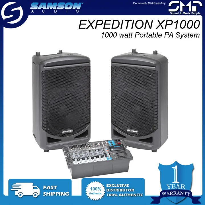 SAMSON EXPEDITION XP1000 Portable PA System [4 Mic/Line inputs + 16 ...