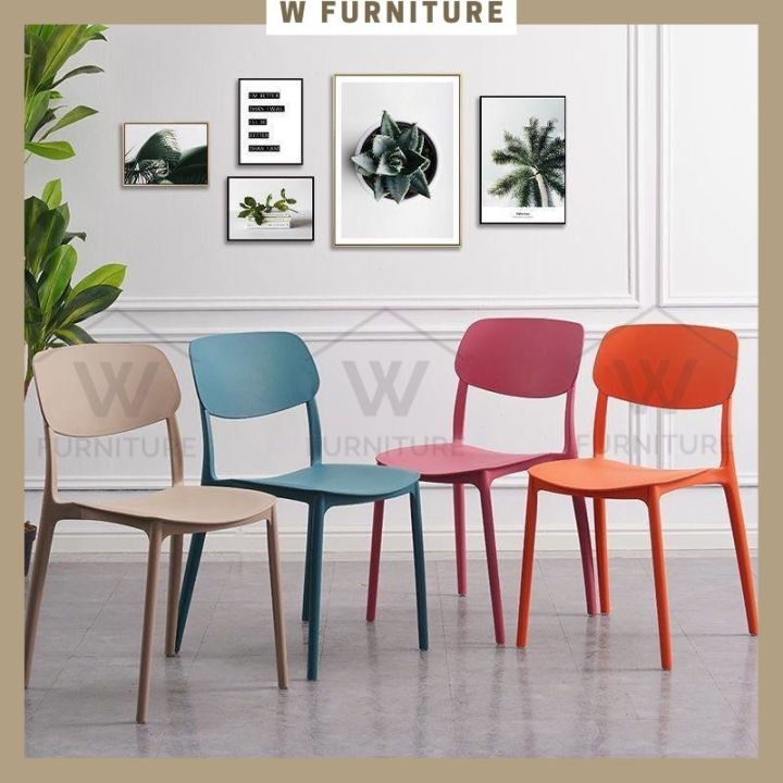 WFURNITURE Nordic Candy Chair Plastic Chair Cafe Chair Dining chair PP ...