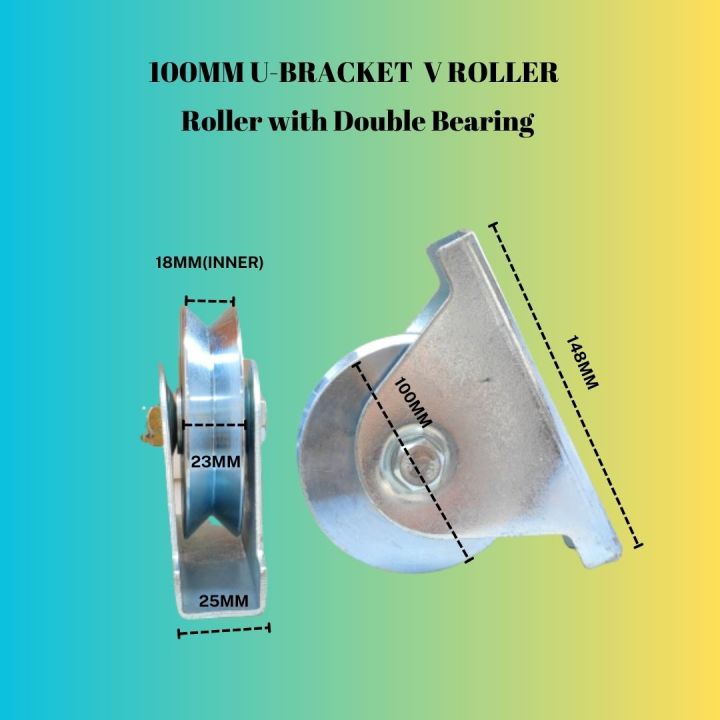 Sliding Gate Roller (V) With Bracket / Roda Geser Pagar Pintu Besi ...