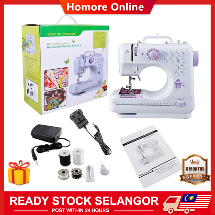 [FREE Sewing Set+Gift] Portable Sewing Machine Upgraded 505A Threads 12 ...