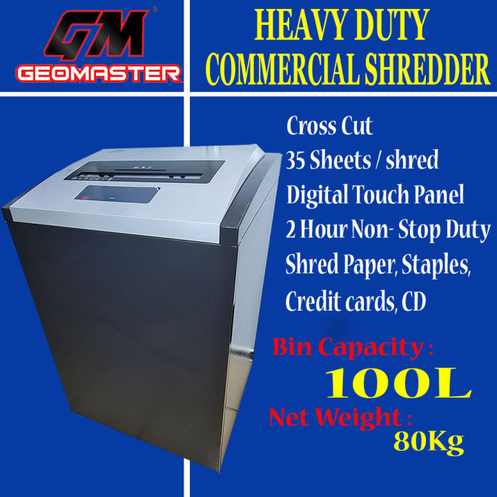 100 Liter Paper Shredder , Geomaster Super Large Paper Shredder 3510c ...