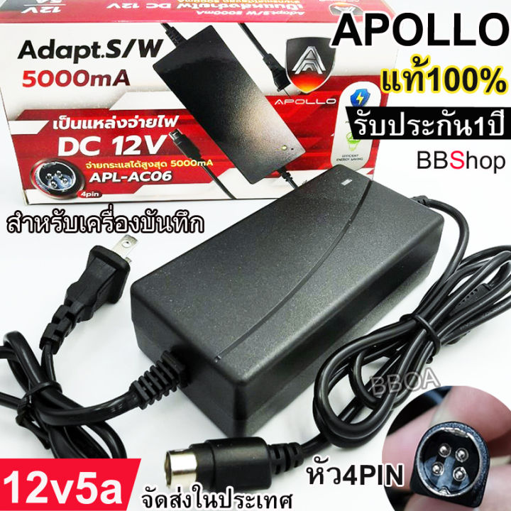 GLINK GAC-105 และApollo APL-AC06 Adapter 12V 5A 5000mA หัว4pin สำหรับ ...