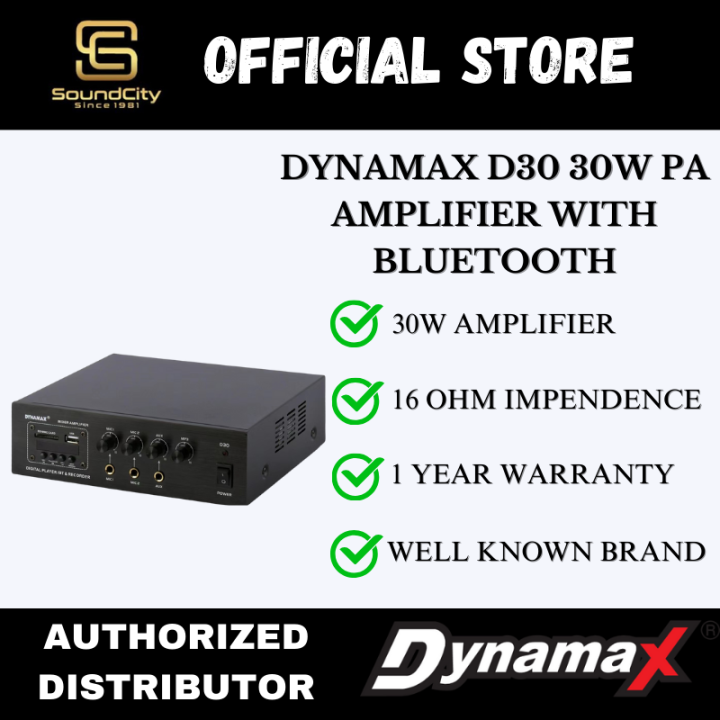 DYNAMAX D30 30W Public Address Amplifier With Bluetooth/USB/MP3 Karaoke ...
