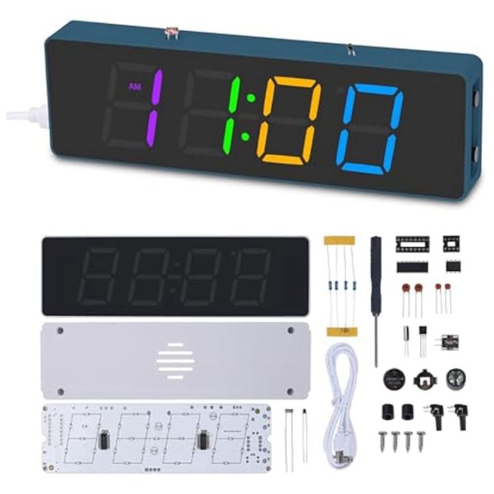 Soldering Practice Kit 4-Digit Digital Alarm Clock Kit with RGB ...