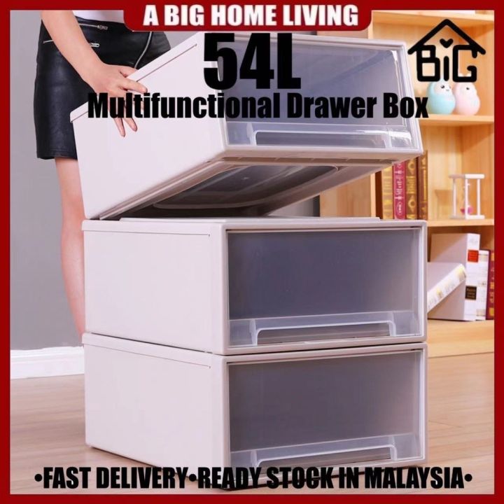 【ABIG】【1 pc】 54L Multipurpose Large Capacity Wardrobe Clothes Stackable ...