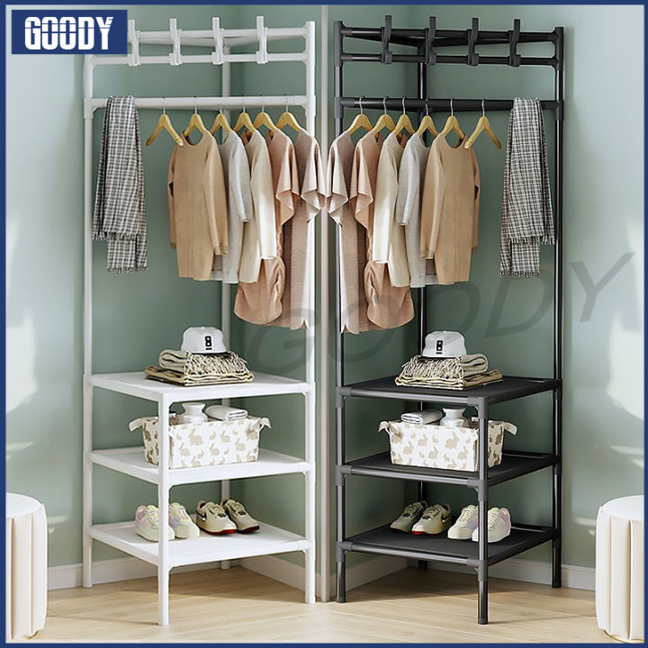 Goody Multi Functional Corner Coat Rack Simple Hat Storage Shelf ...