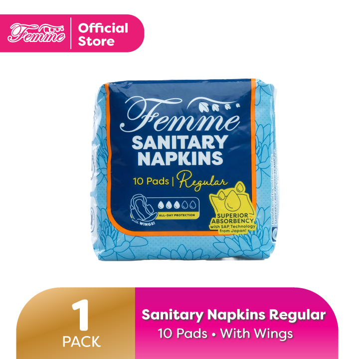 Femme Sanitary Napkins – Regular 10 Pads per Pack | Lazada PH