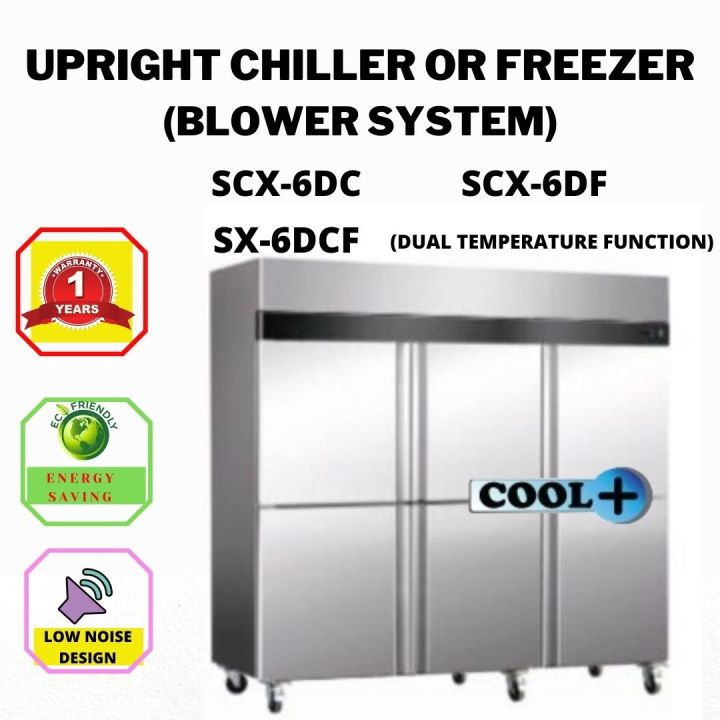 Stainless Steel 6 Doors Upright Chiller (Blower & Auto defrost Systems ...