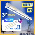 FULL SET DOUBLE 4FT T8 Led Tube Light Lampu Kalimantang LED Set Lampu Panjang LED Ceiling Light ...