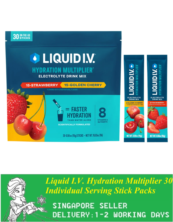 Liquid IV I.V. Hydration Multiplier 30 Individual Serving Stick Packs ...