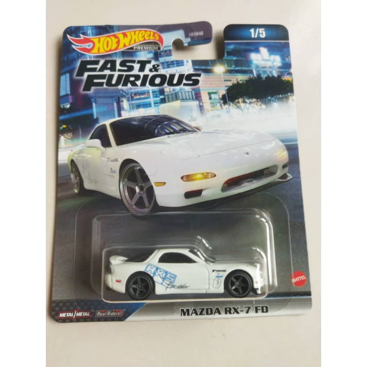Hot Wheels Premium Fast & Furious Mazda RX7 FD White HKS | Lazada