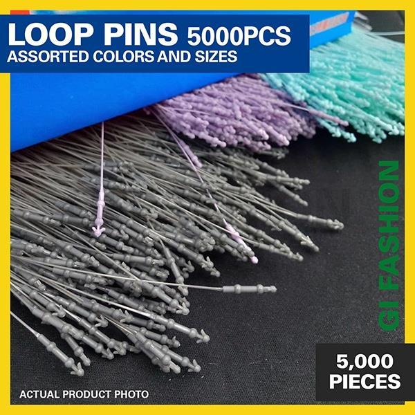5000 PIECES New Loop Pin assorted color and size loop lock for tagging ...