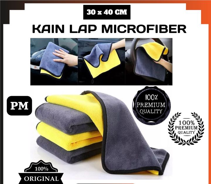 KAIN LAP MICROFIBER 30X30CM / LAP SERBAGUNA / KAIN LAP MOBIL MOTOR ANTI ...
