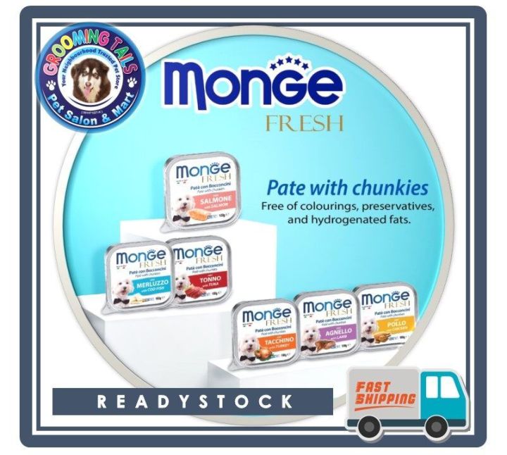MONGE Super Premium Wet Dog Food 100G With Pate and Chunkies Assorted ...