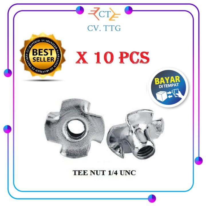 Mur Tanam - Tee Nut -Baut Tanam - Cakar - T nut 1/4 Inchi UNC X 10 Pcs ...