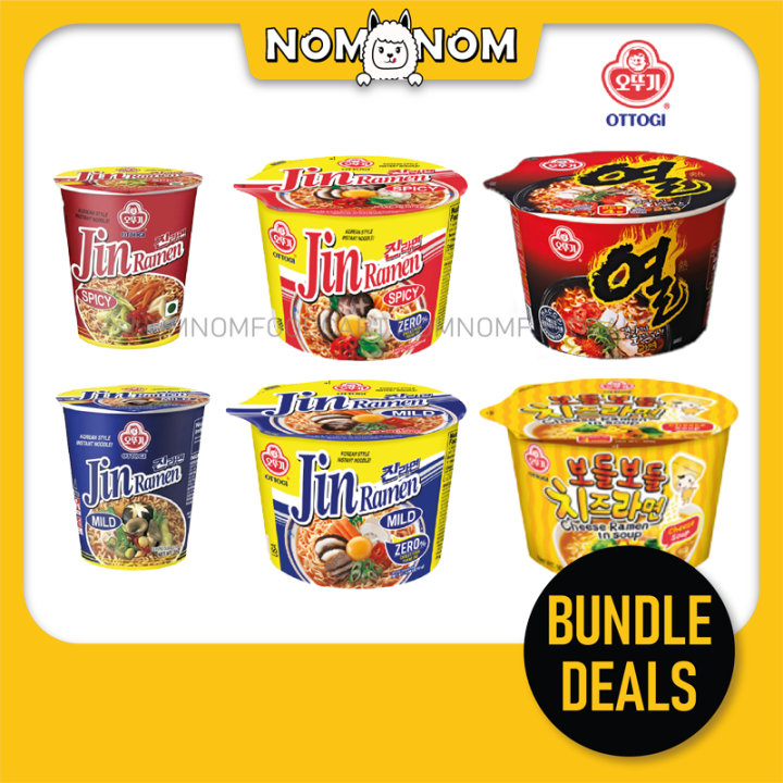 [Bundle] OTTOGI Korean Style Instant Noodle Cup/Bowl Jin Ramen/Cheese ...