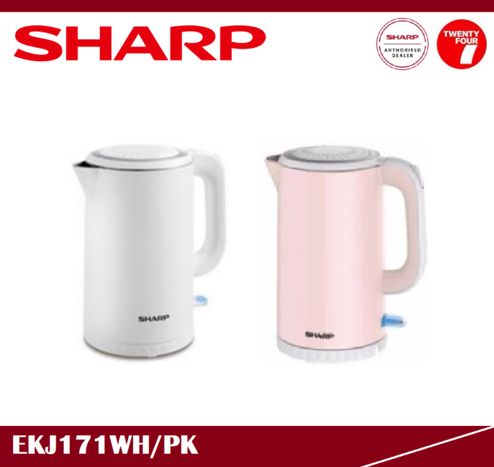 SHARP 1.7L Double Wall Stainless Steel Kettle EKJ171WH / EKJ171PK | Lazada