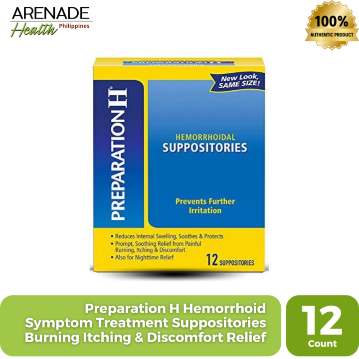 Preparation H Hemorrhoid Symptom Treatment Suppositories Burning ...