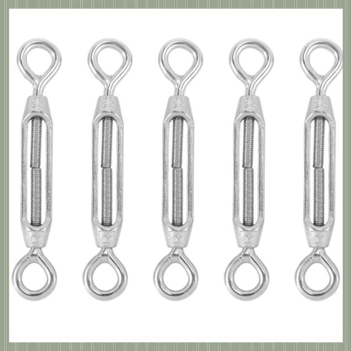 (EMIX) Stainless Steel 304 Eye & Eye Turnbuckle Wire Rope Tension (5Pcs ...