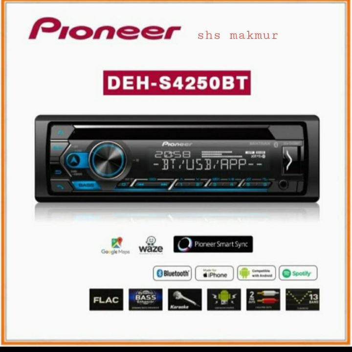 NEW SALE Pioneer DEH S4250BT Bluetooth Head Unit tape mobil tip mobil ...