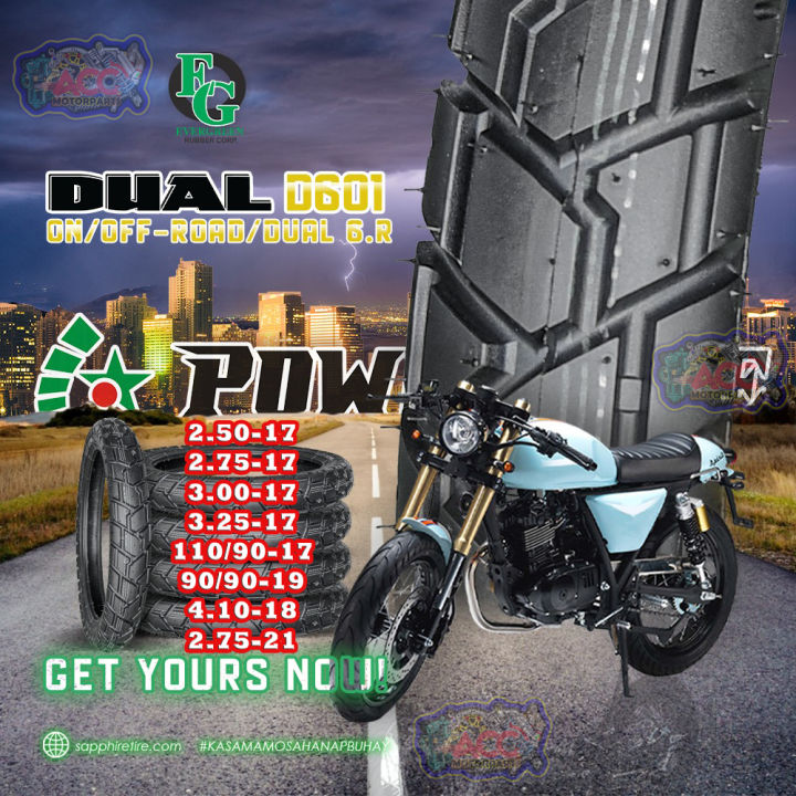 Power Tire Dual D601 RIM 17 Scrambler Cafe Racer Tire 2.50-17, 2.75-17 ...