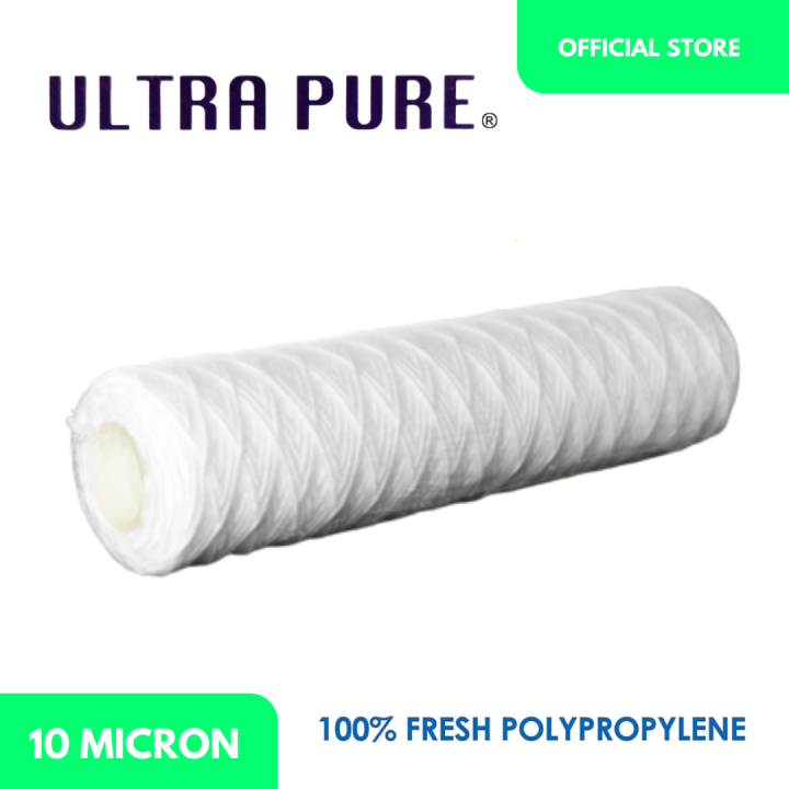 10 MICRON - 10 inch x 2 inch Premium String Wound Sediment Water Filter ...
