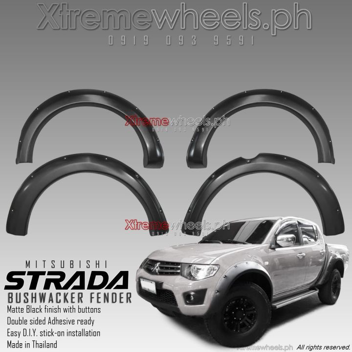 Mitsubishi Strada 2008 to 2014 Bushwacker type Fender Flare Matte Black ...