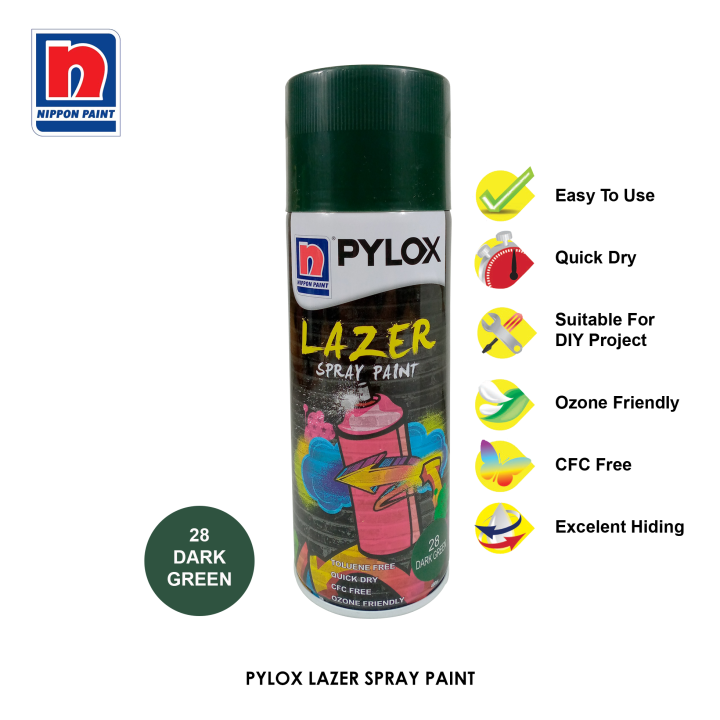 Pylox Lazer Spray Paint Dark Green No.28 Nippon | Lazada PH