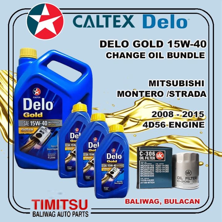 CHANGE OIL BUNDLE 15W-40 DELO GOLD 7LITERS MONTERO GEN 2 2008 - 2015 ...