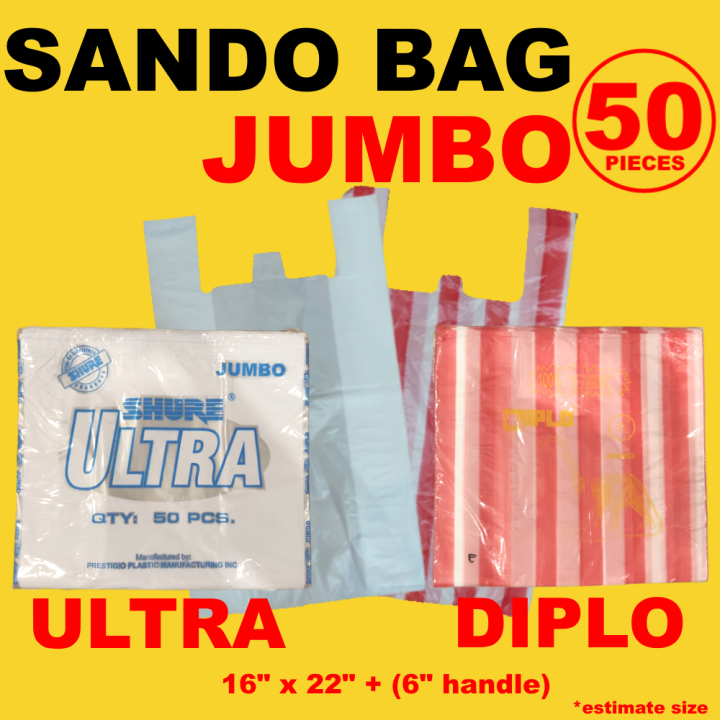 50 pcs JUMBO SANDO BAG [CALYPSO DIPLO STRIPE / SHURE ULTRA WHITE] For ...