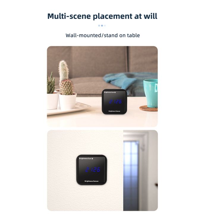 Tuya Light Sensor Brightness Detector with Temperature Humidity ...