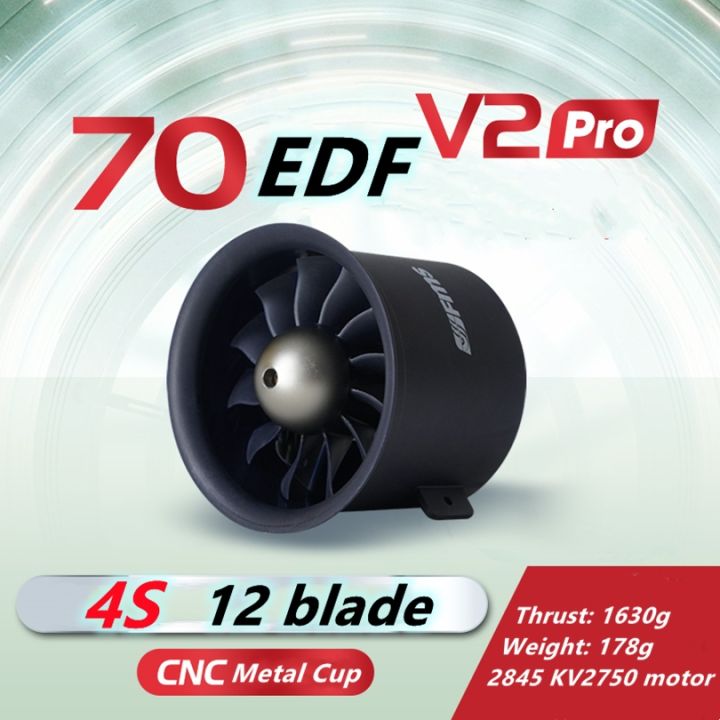 FMS 70mm Ducted Fan Jet EDF Unit 4S Pro V2 12 blade With 2845 KV2750 ...